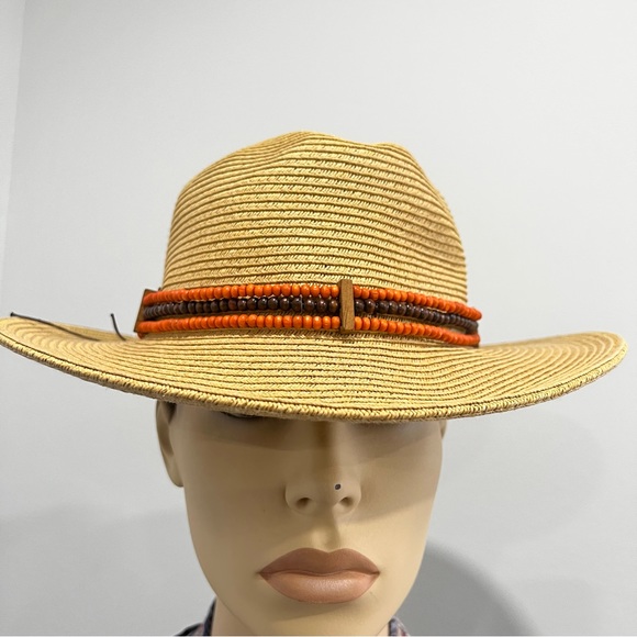 Sun And Sand | Accessories | Sun N Sand Woven Hat With Wooden Orange ...